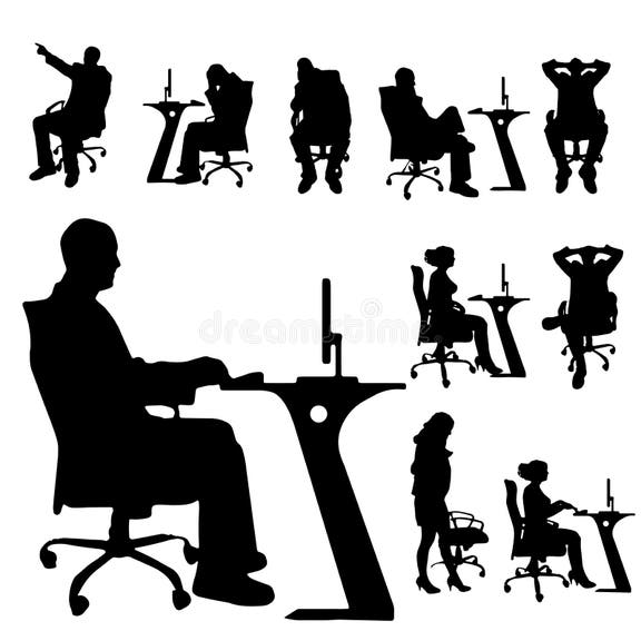 Silhouette Person Computer Stock Illustrations – 27,012 Silhouette ...