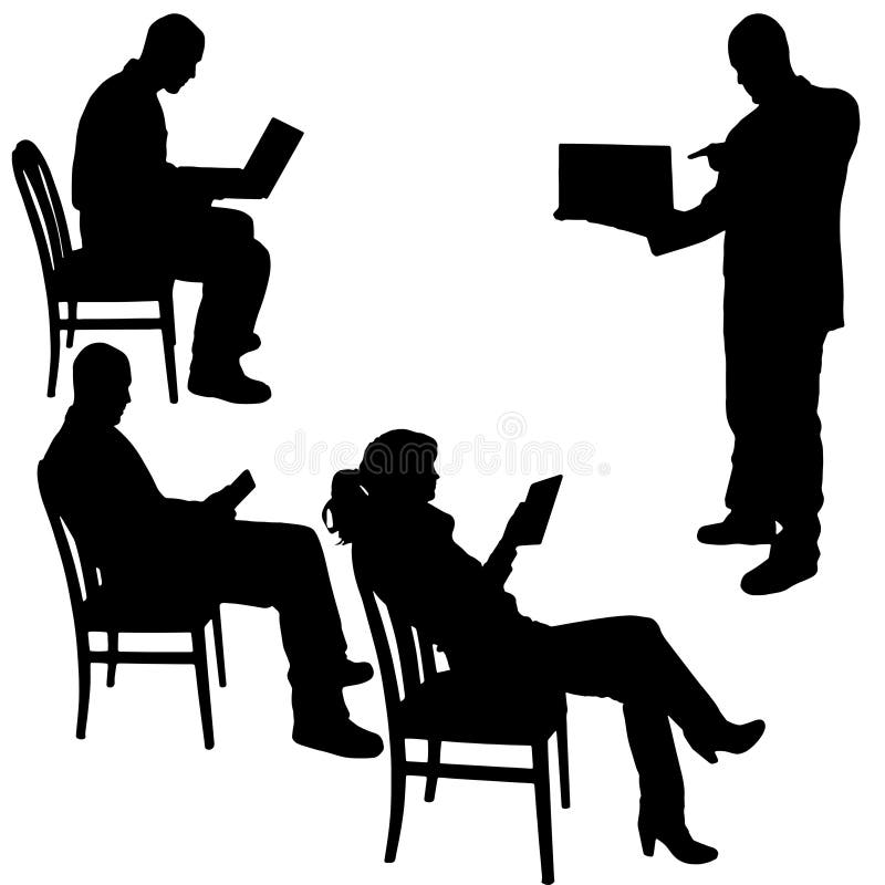 Vector Silhouette People Computer Stock Illustrations – 33,036 Vector ...