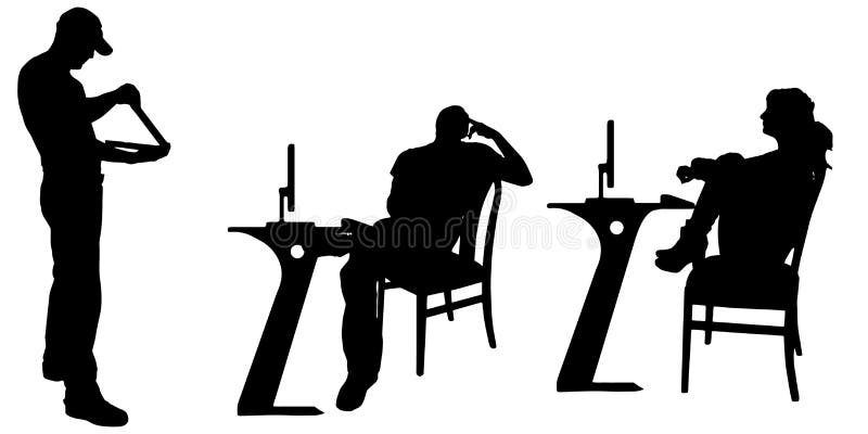 Silhouette People Work Computer Stock Illustrations – 9,142 Silhouette ...