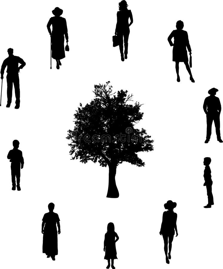 People Tree Silhouette Stock Illustrations – 38,691 People Tree ...