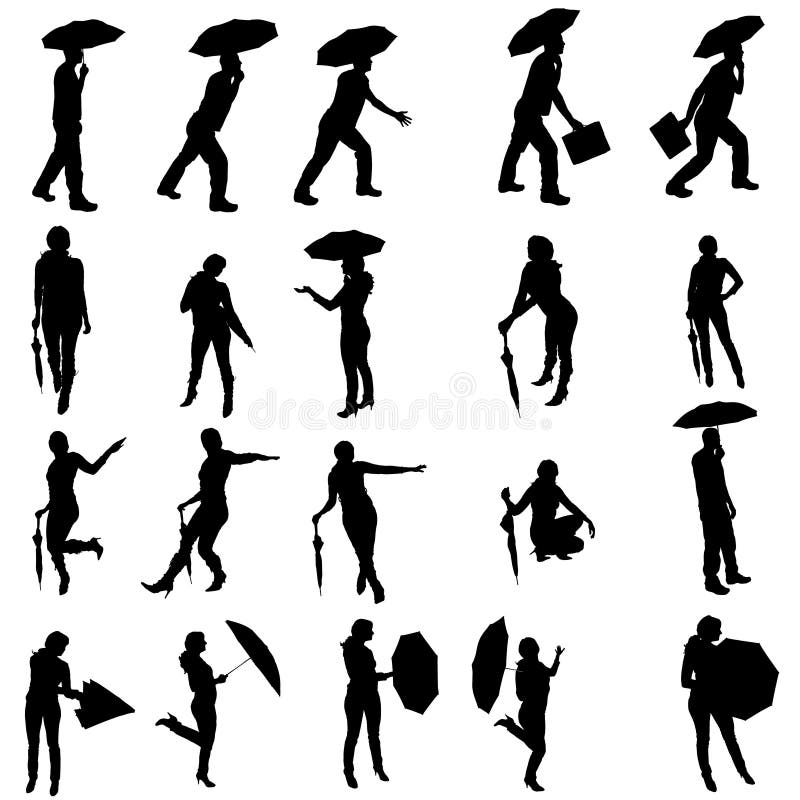 Dingbats with Silhouette of People Stock Illustration - Illustration of ...
