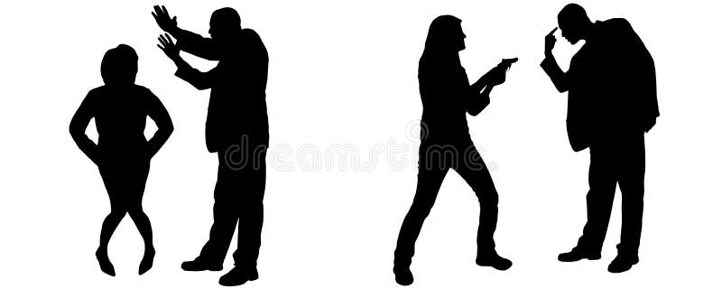 Two People Arguing Silhouette Stock Illustrations – 209 Two People ...