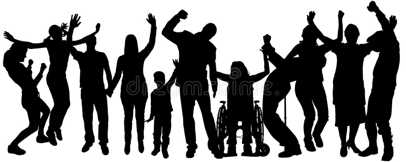 Silhouette People Rejoice Stock Illustrations – 418 Silhouette People ...