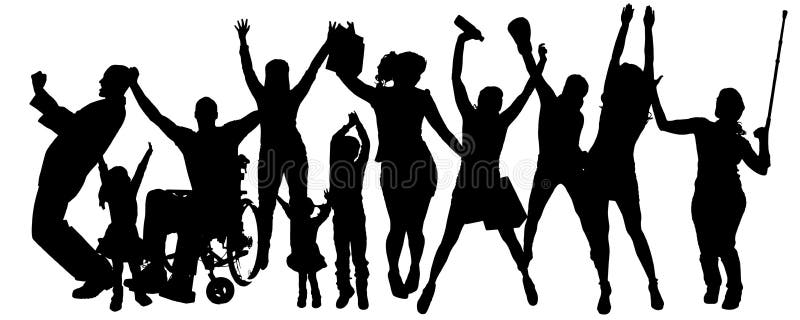 Silhouette People Rejoice Stock Illustrations – 316 Silhouette People ...