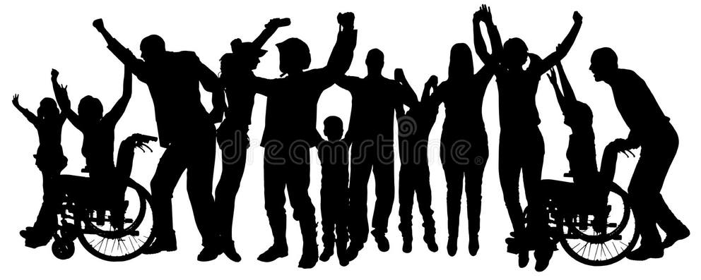 Silhouette People Rejoice Stock Illustrations – 418 Silhouette People ...
