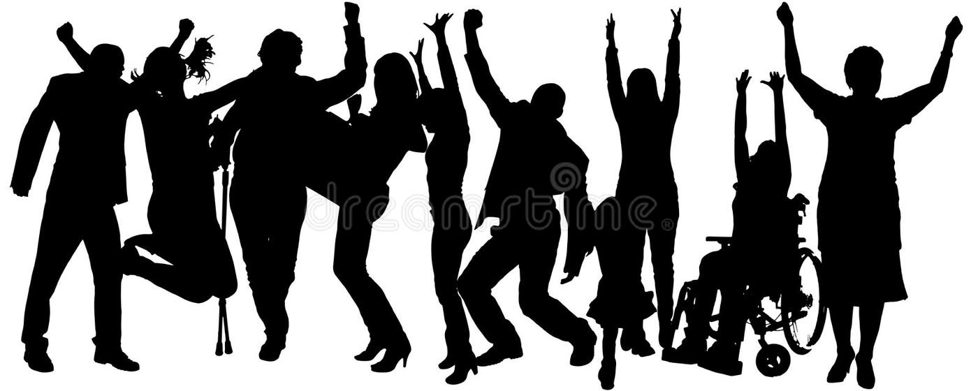 Silhouette People Rejoice Stock Illustrations – 392 Silhouette People ...