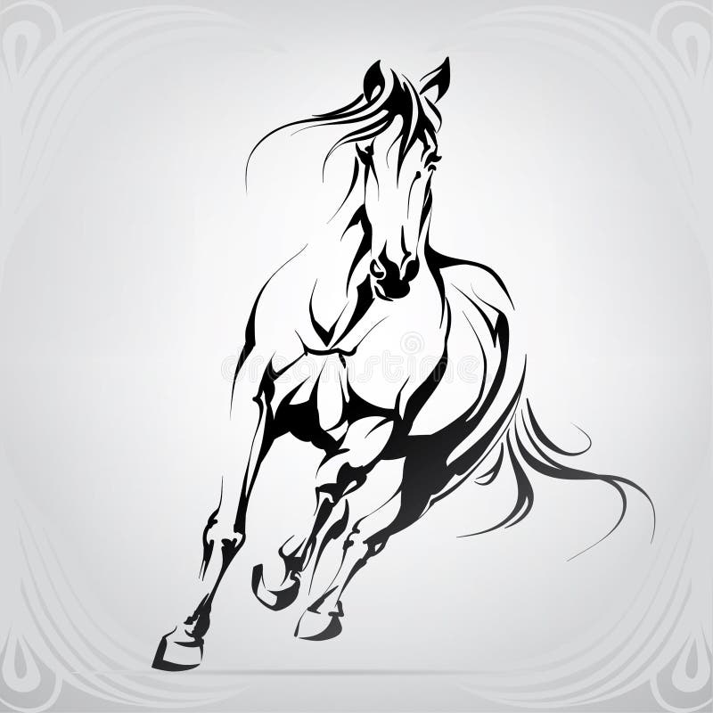 Vector Silhouette of a Running Horse. Vector Illustration Stock Vector ... Vector Silhouette of a Running Horse. Vector Illustration Stock Vector ...
