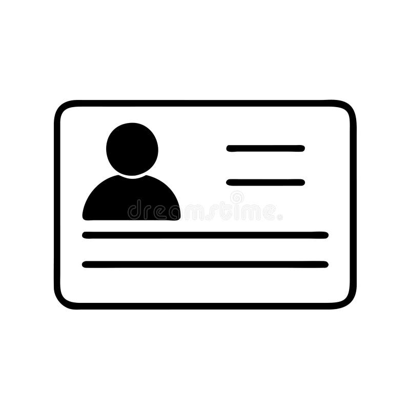 Vector Silhouette Simple ID Card for Identification and Documentation ...