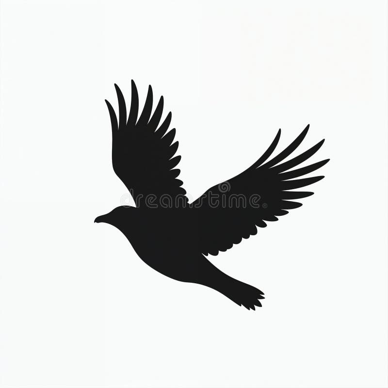 A Vector Silhouette of a Soaring Bird Stock Illustration - Illustration ...