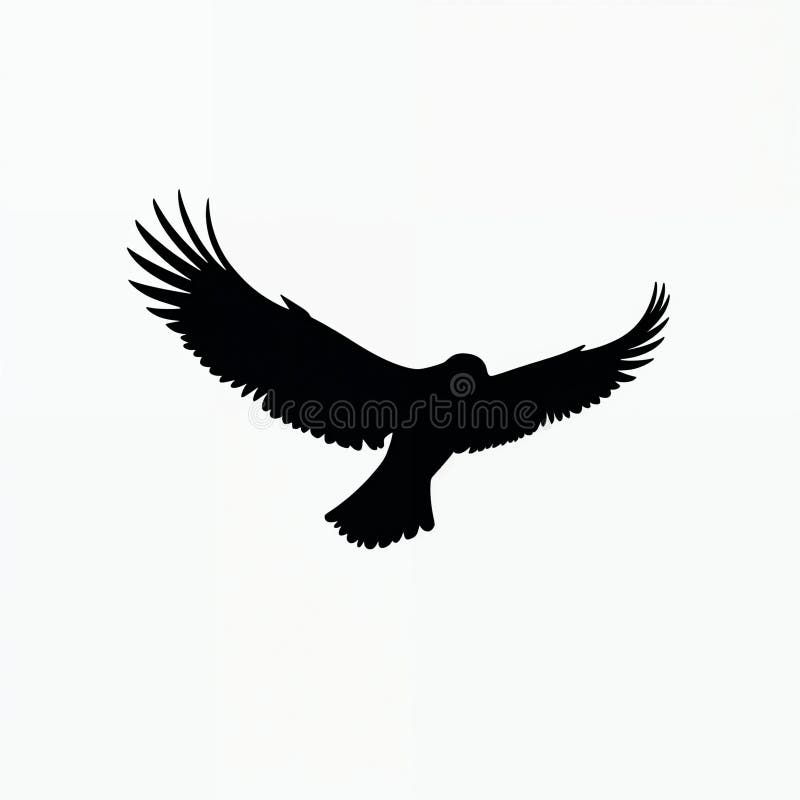 A Vector Silhouette of a Soaring Bird Stock Illustration - Illustration ...