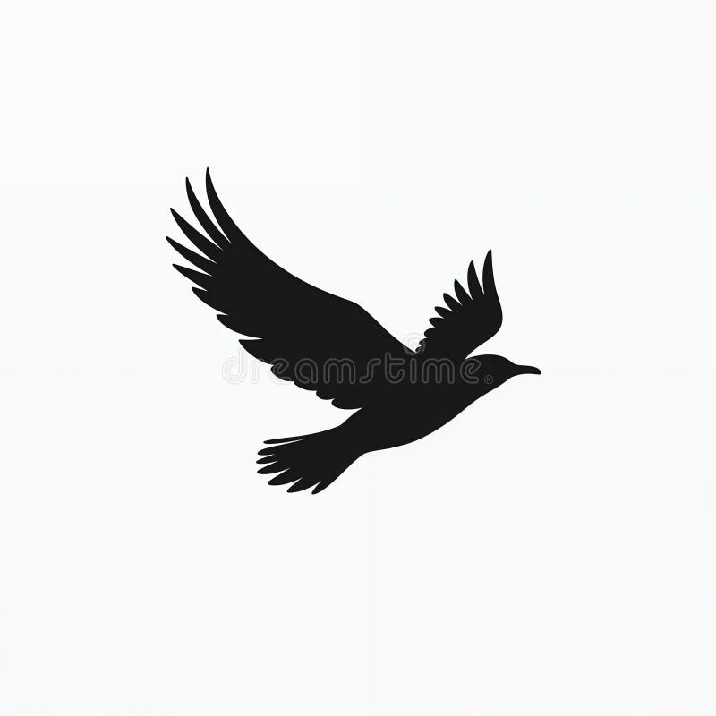 A Vector Silhouette of a Soaring Bird Stock Illustration - Illustration of silhouette, drawing ...