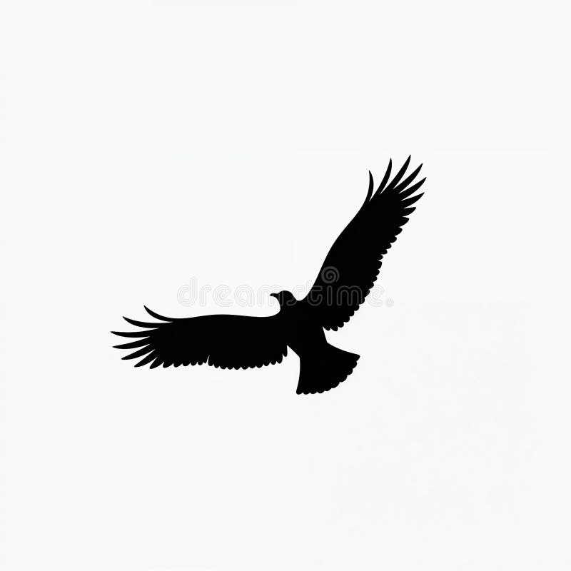 A Vector Silhouette of a Soaring Bird Stock Illustration - Illustration ...