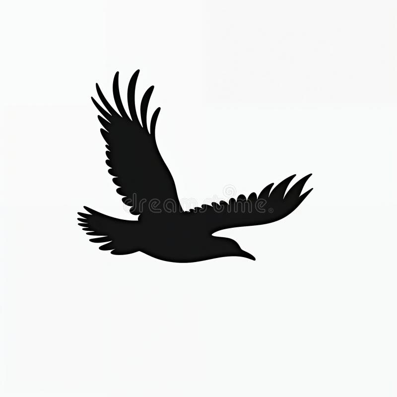 A Vector Silhouette of a Soaring Bird Stock Illustration - Illustration ...