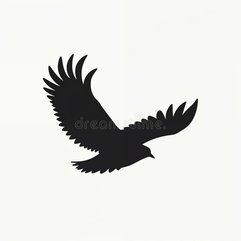 A Vector Silhouette of a Soaring Bird Stock Illustration - Illustration ...