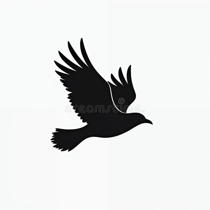 A Vector Silhouette of a Soaring Bird Stock Illustration - Illustration ...