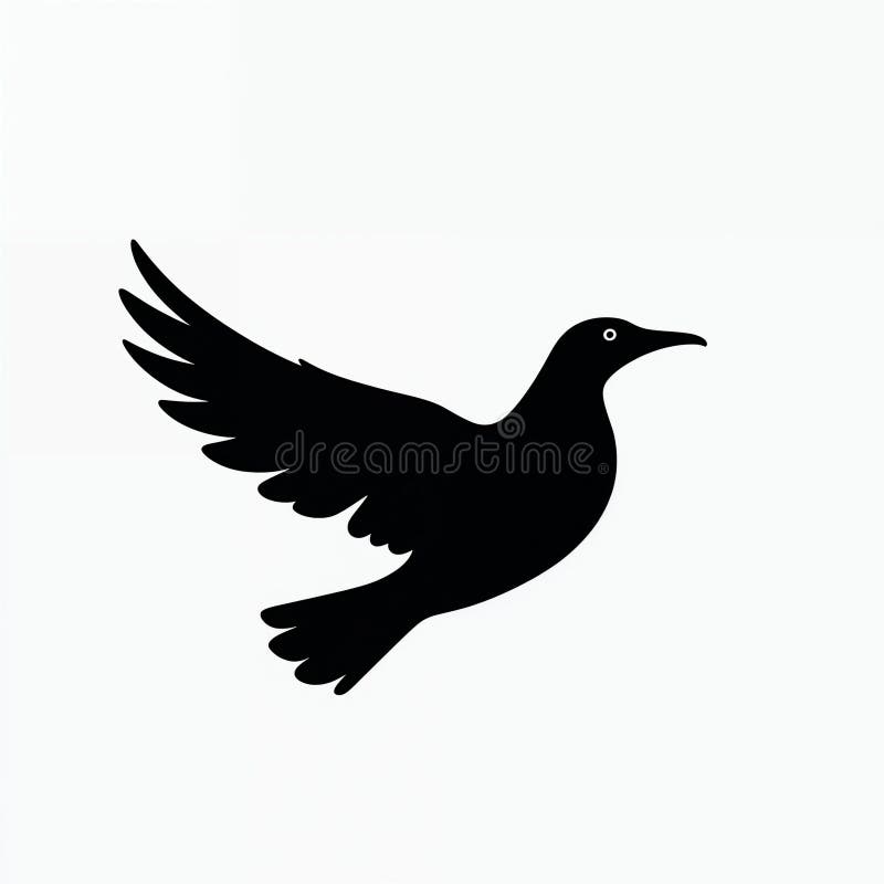 A Vector Silhouette of a Soaring Bird Stock Illustration - Illustration ...