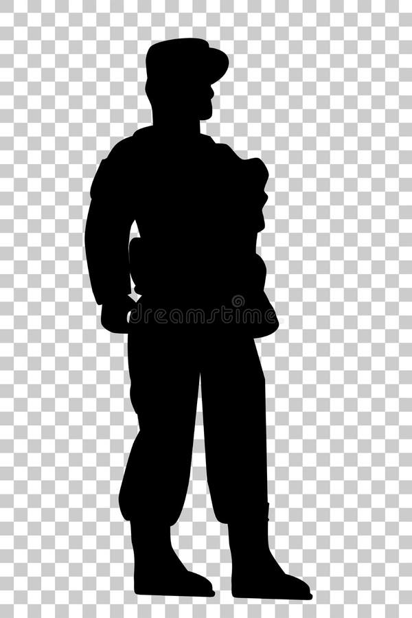 Silhouette of Soldier, Low Angle Perspective, at Transparent Effect ...