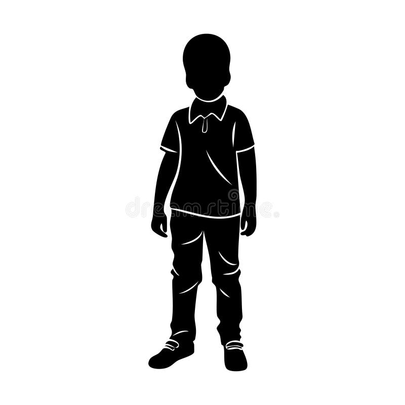 Silhouette Front View Boy Stock Illustrations – 1,603 Silhouette Front ...