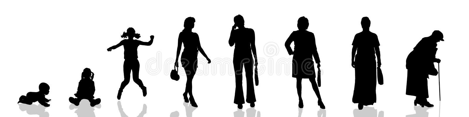 Silhouette Age Progression Stock Illustrations – 63 Silhouette Age ...