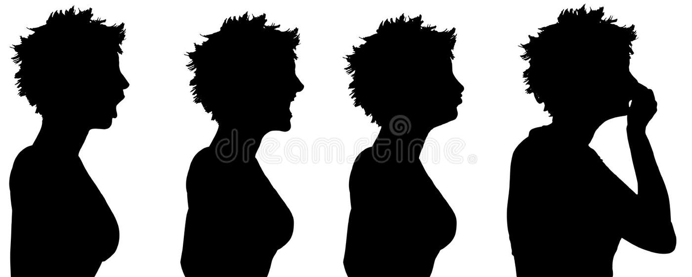 Face Profile Sad Side Silhouette Woman Stock Illustrations – 63 Face ...