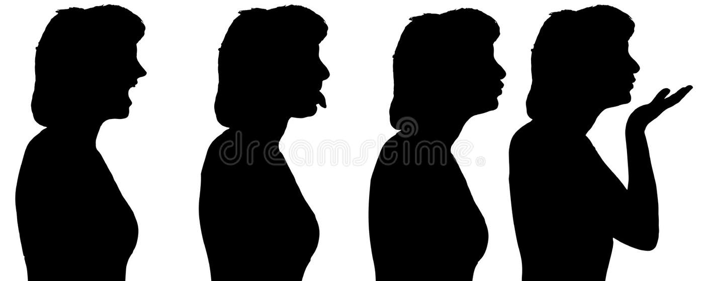 Face Profile Sad Side Silhouette Woman Stock Illustrations – 63 Face ...