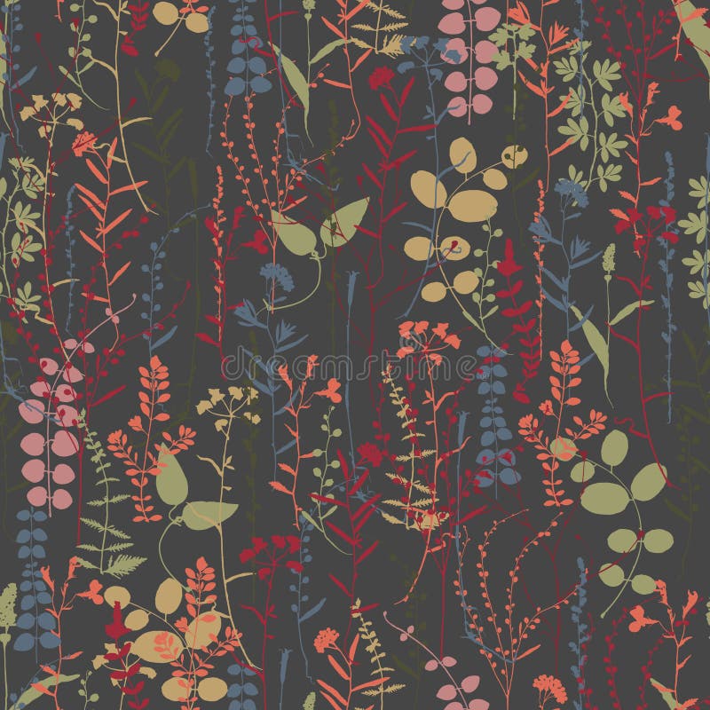 Set of Field Flowers, Herbs. Element of Seamless Pattern. Paper Design ...