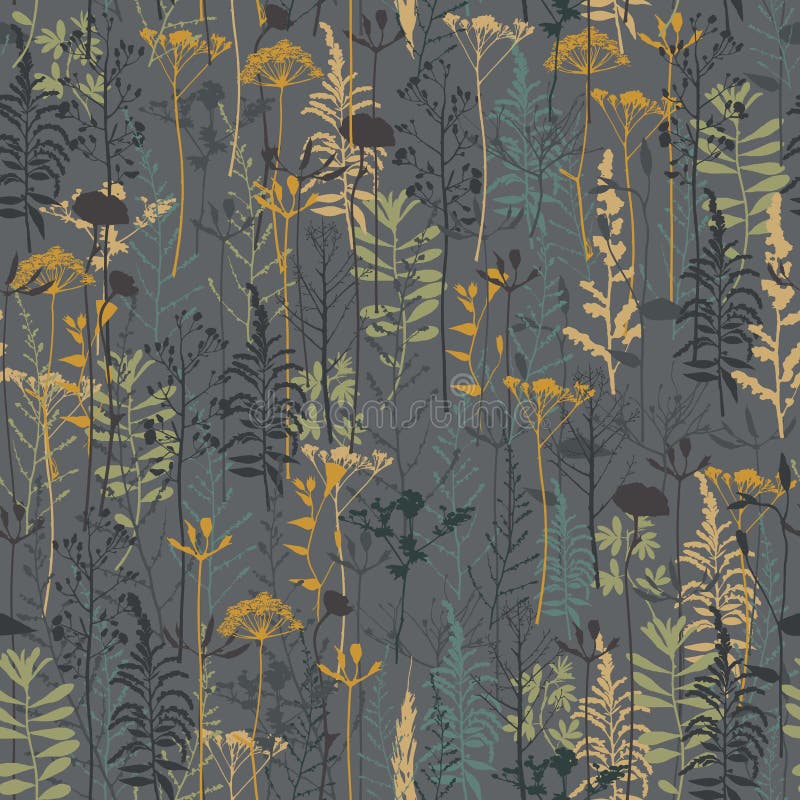 Set of Field Flowers, Herbs. Element of Seamless Pattern. Paper Design ...