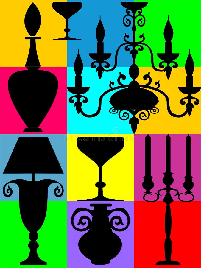 Vector Chandelier Silhouette Stock Vector - Illustration of silhouette ...