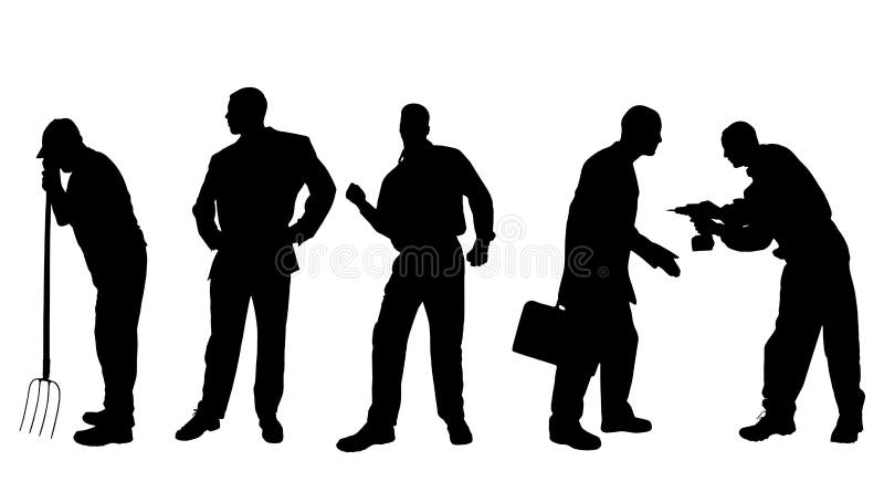 Vector Silhouettes of Different Men. Stock Vector - Illustration of ...
