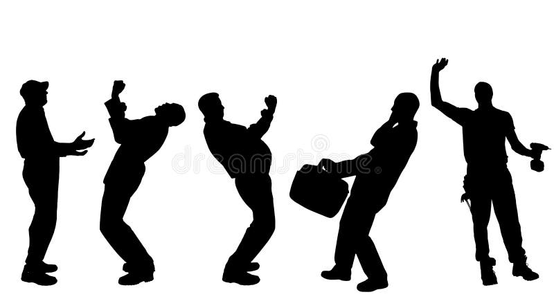 Vector Silhouettes of Different Men. Stock Vector - Illustration of ...