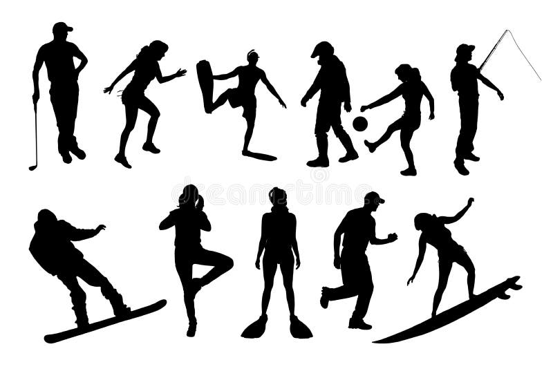 Silhouettes Different Sports Stock Illustrations – 461 Silhouettes ...
