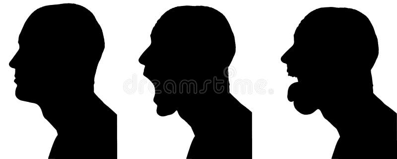 Face Shout Silhouette Profile Stock Illustrations – 235 Face Shout ...