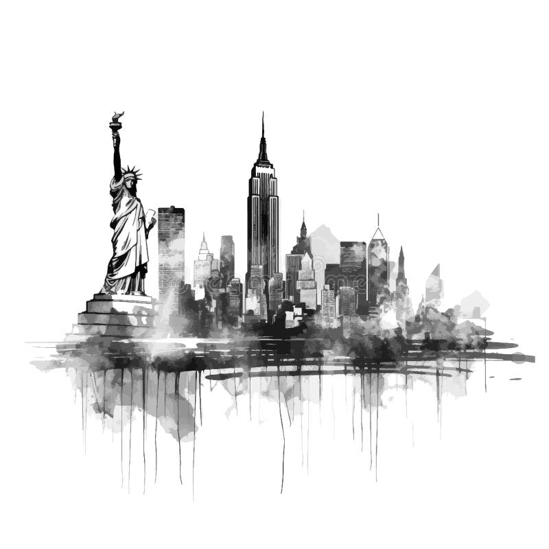Vector Silhouettes of the Worlds City Skylines. Editorial Photography ...