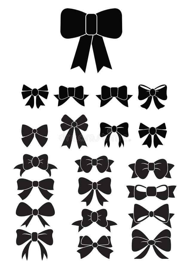 Vector Sillouettes,Set of Graphical Decorative Bows, Stock Illustration ... Vector Sillouettes,Set of Graphical Decorative Bows, Stock Illustration ...