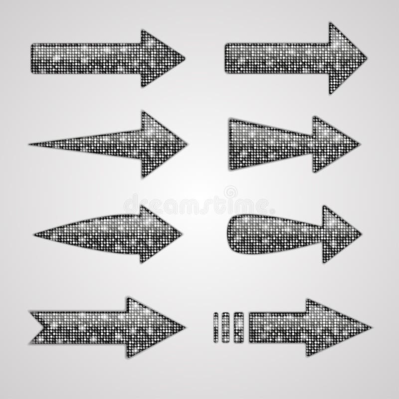 Vector Silver Arrows with Elements of Sequins. Stock Vector ...