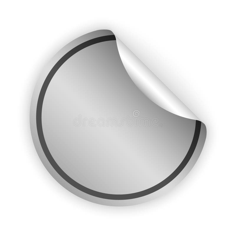 Vector Silver Blank Bent Sticker Stock Vector - Illustration of circle ...