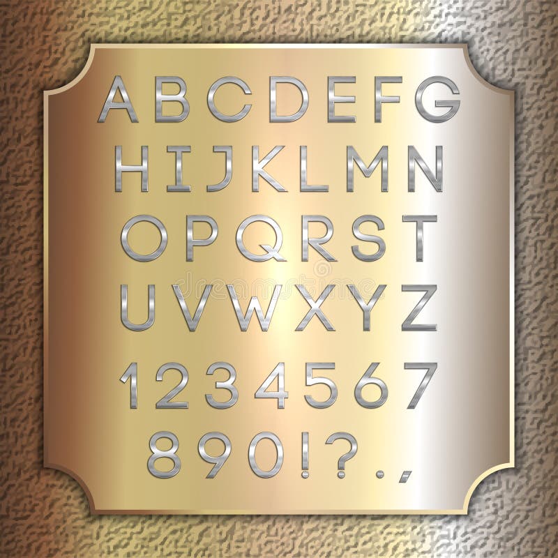 Vector Silver Coated Alphabet Letters and Digits Stock Vector ...