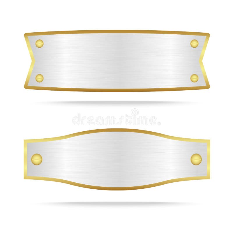 Silver metal label with stock vector. Illustration of information ...