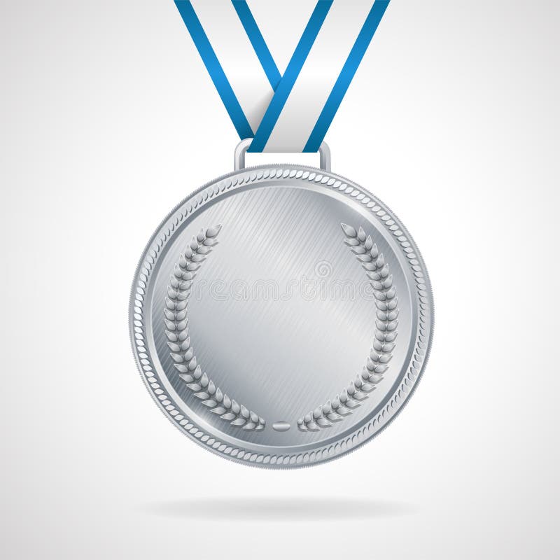 Vector Silver Medal with Ribbon Stock Vector - Illustration of ...