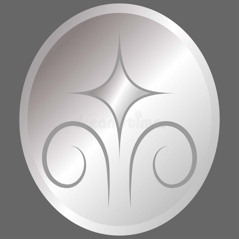 Vector silver medallion stock vector. Illustration of icon - 181851820