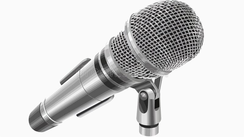 Vector Silver Microphone stock illustration. Illustration of voice ...