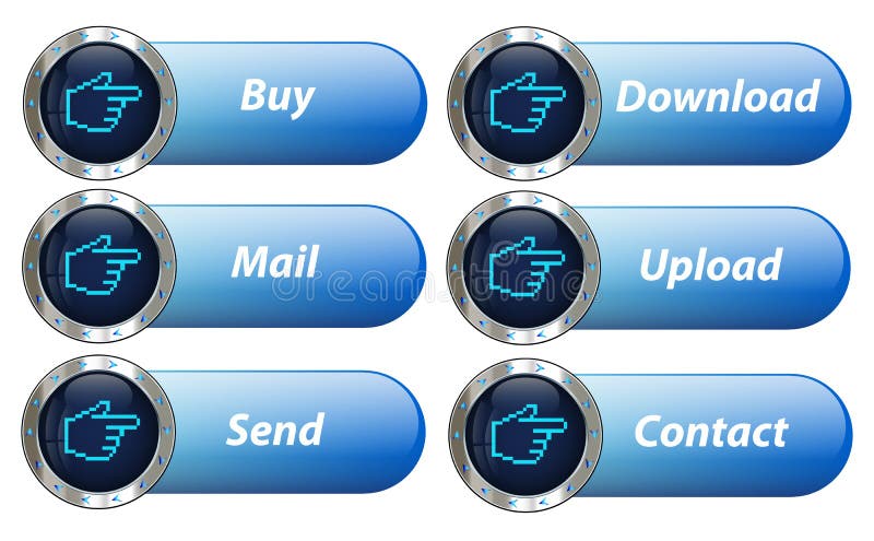 Vector Silver Navigation Button Set Stock Vector - Illustration of ...