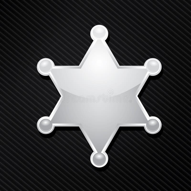 Vector Silver Sheriff Star Badge on Black Stock Vector - Illustration ...