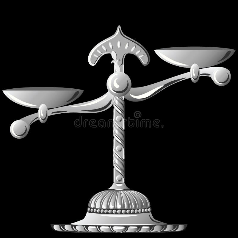 Unbalanced vintage scale stock vector. Illustration of pans - 36843760