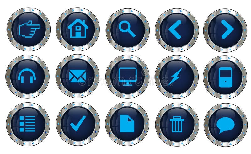 Web icons, buttons set stock vector. Illustration of cart - 12893427