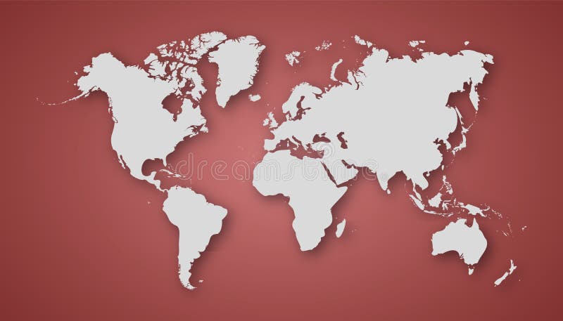 Vector Silver World Map on Red Background Stock Vector - Illustration ...