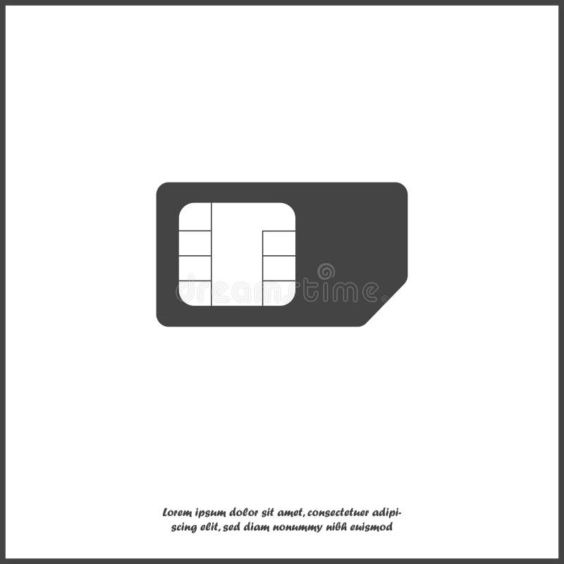 Vector Sim Card Icon on White Isolated Background. Layers Grouped for ...