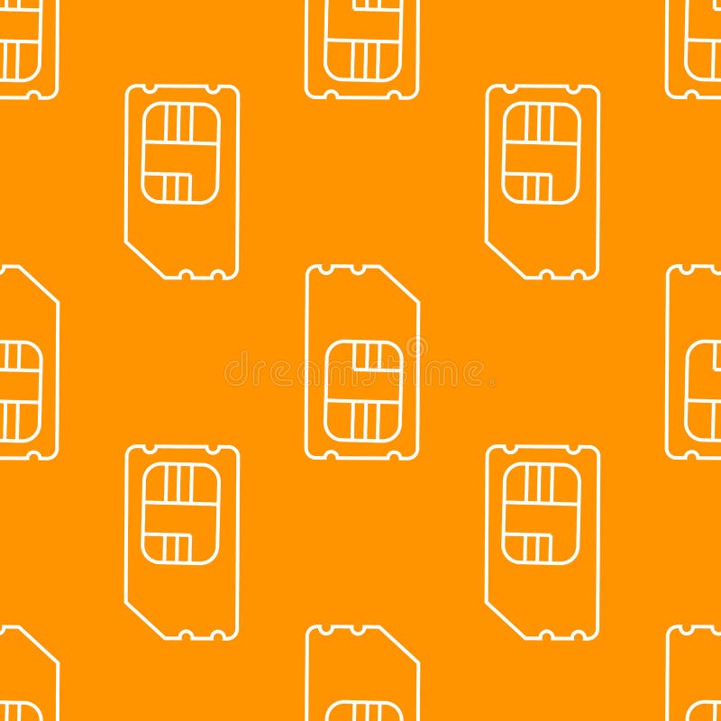 Vector SIM Cards Seamless Pattern on Background. Stock Illustration ...