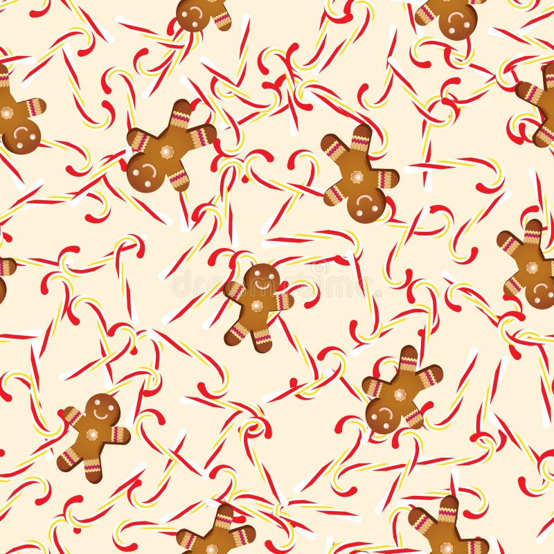 Vector Simless Cookies Gingerbread and Candy Cane Stock Vector ...