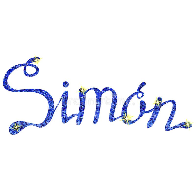 Simon Name Lettering Tinsels Stock Vector - Illustration of simon ...